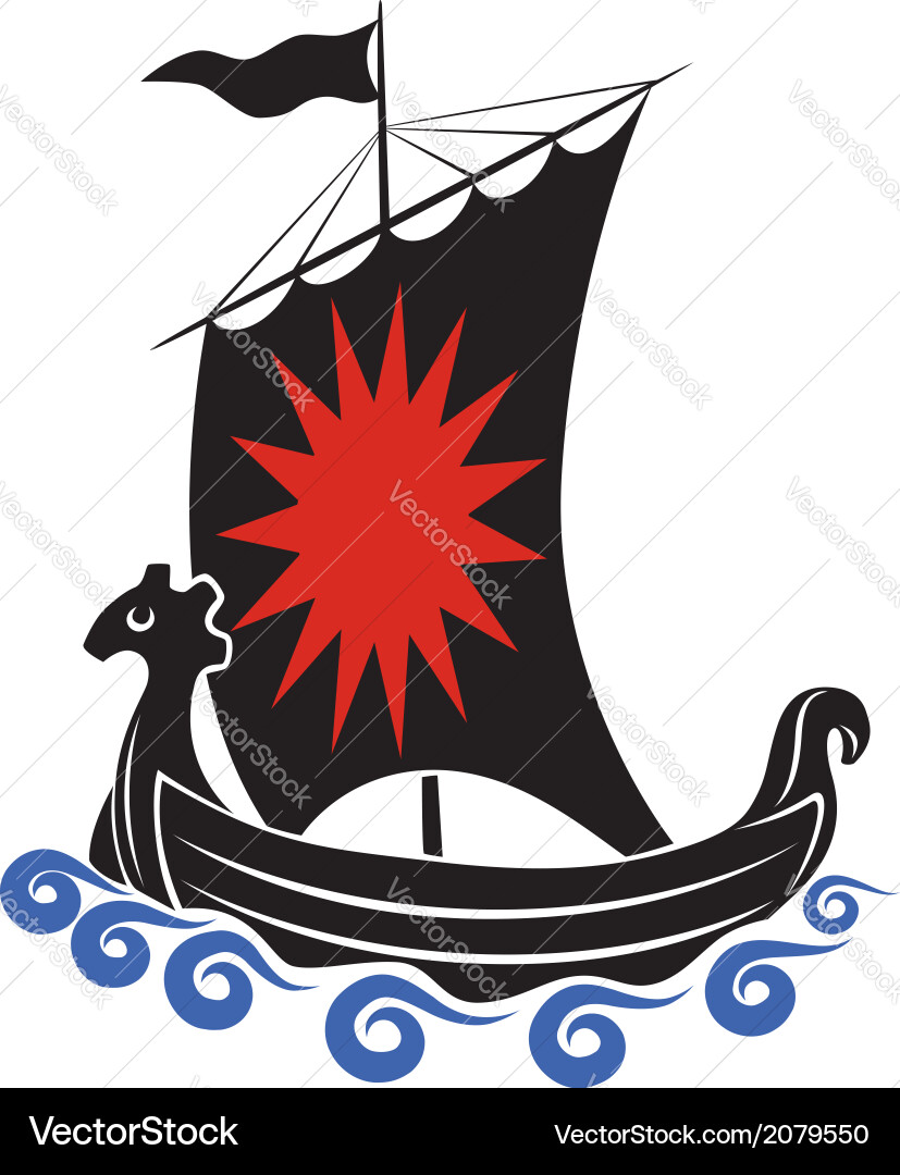 Viking ship Royalty Free Vector Image - VectorStock