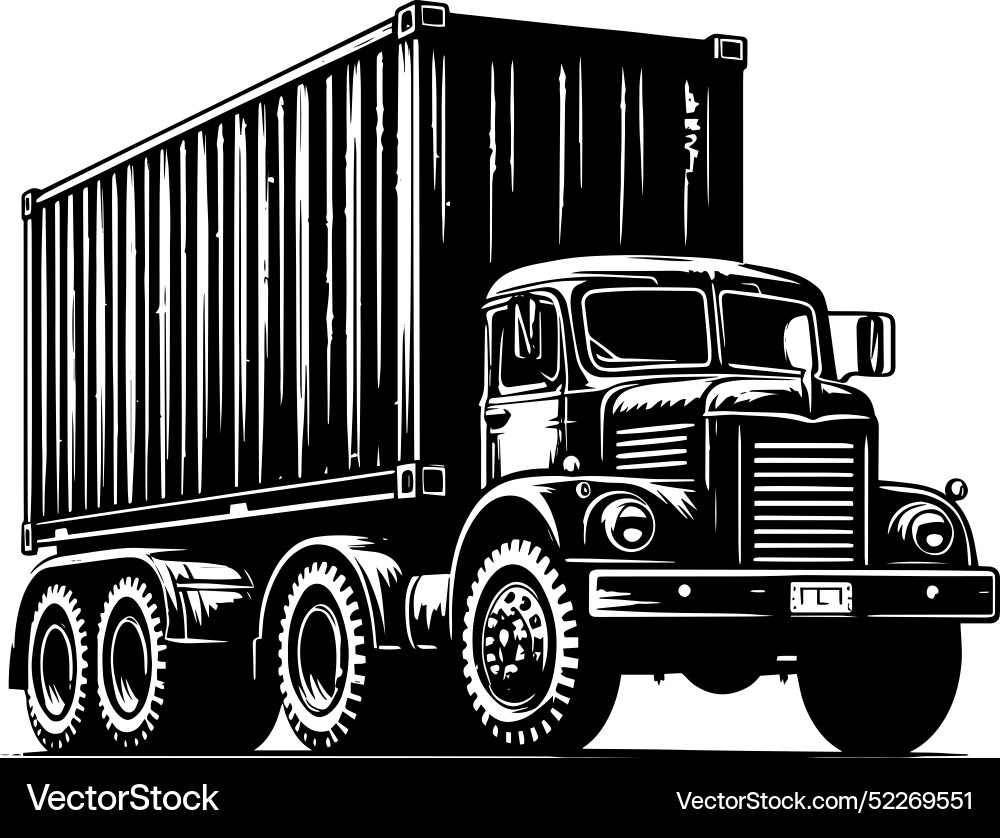 Argo container truck silhouette flat isolated Vector Image