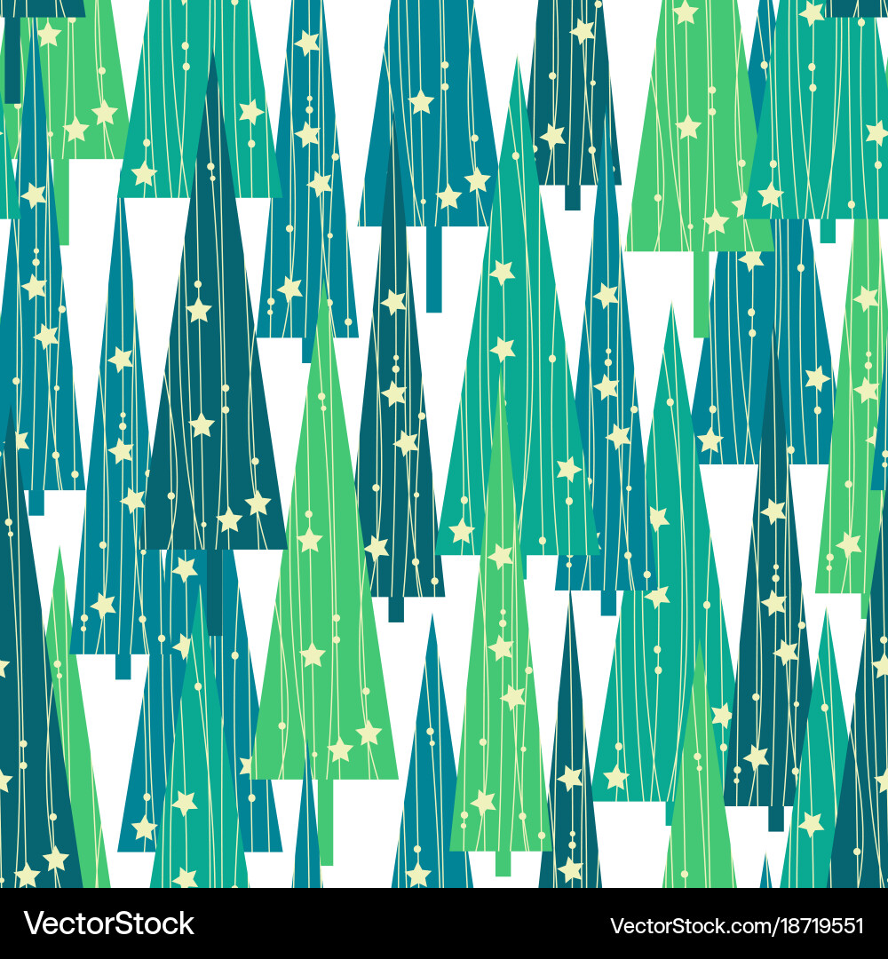 Christmas trees pattern Royalty Free Vector Image
