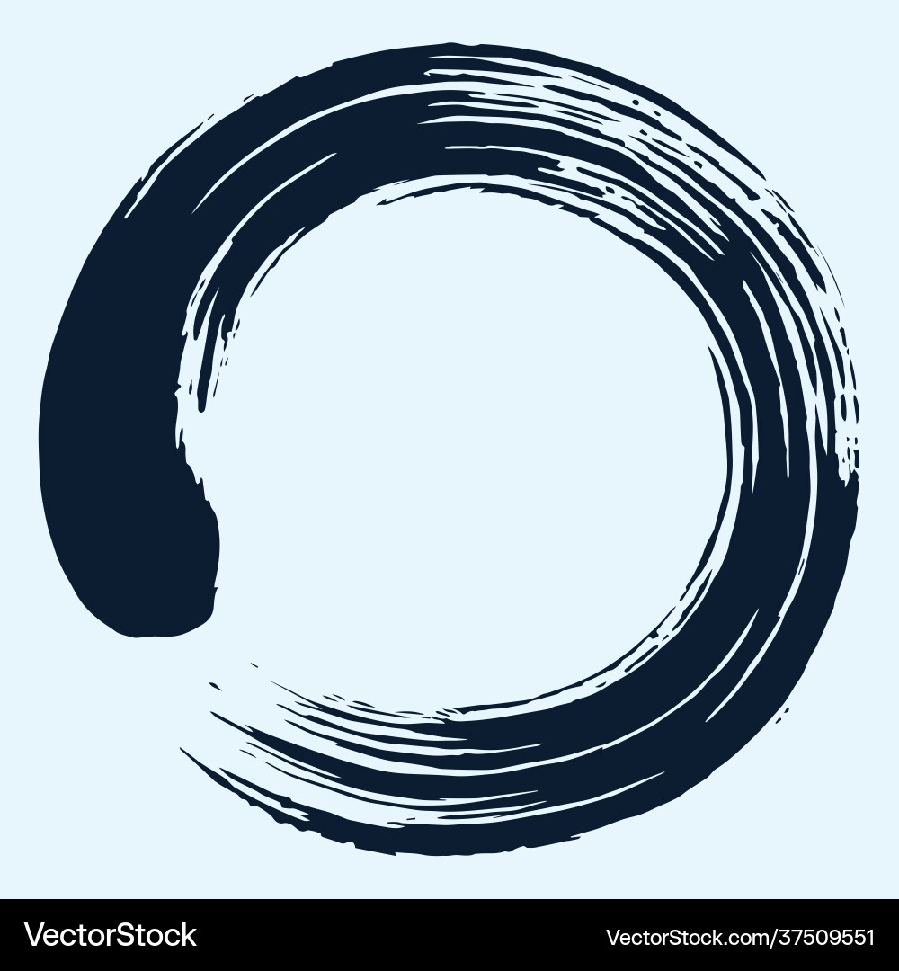 Circle enso zen brush icon Royalty Free Vector Image