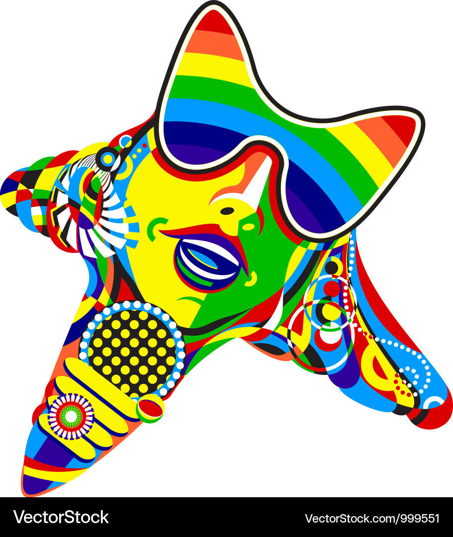 Colorful Pop Star Print Royalty Free Vector Image