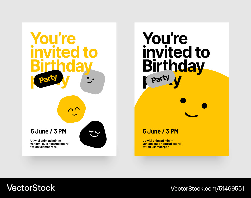 Design layout template for birthday events Vector Image