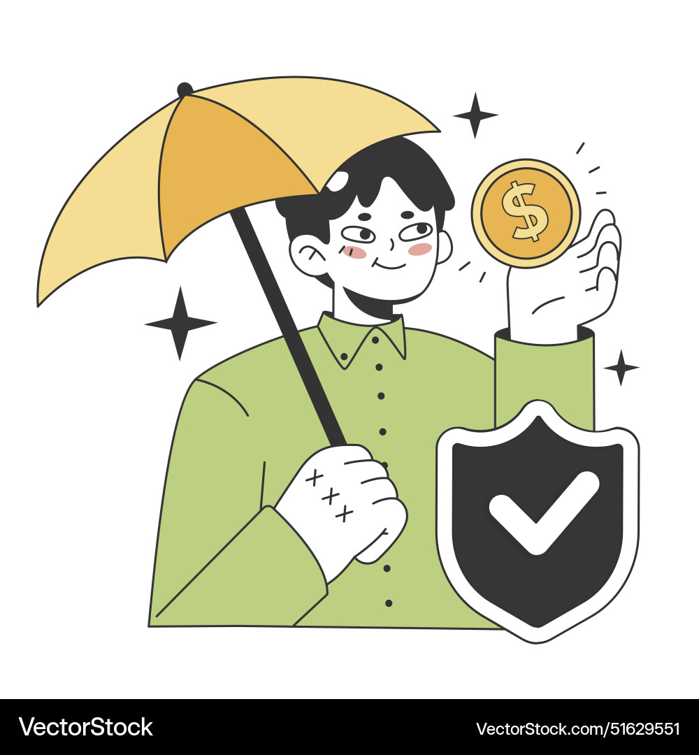 Financial literacy young man with personal Vector Image
