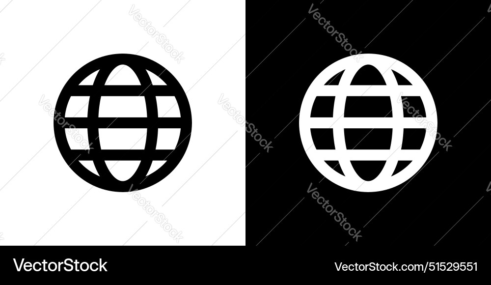 Globe icon set simple world symbol earth planet Vector Image