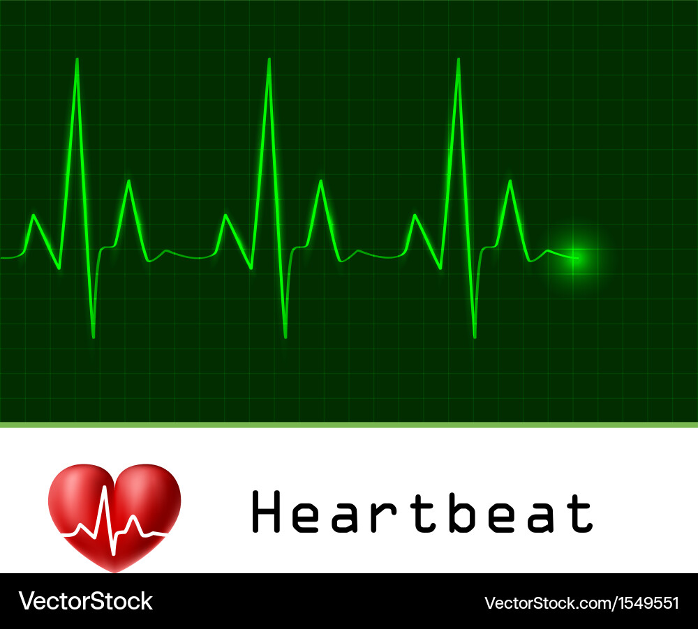 Heart beat text frame Royalty Free Vector Image