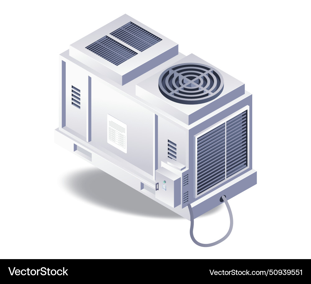 Industrial blower equipment hvac system isometric Vector Image
