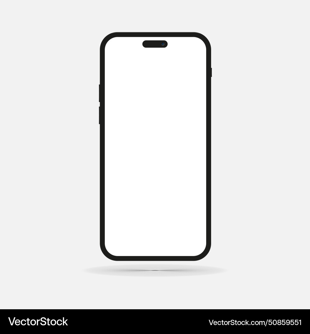 IPhone 15 Mockup - White Screen Royalty Free Vector Image