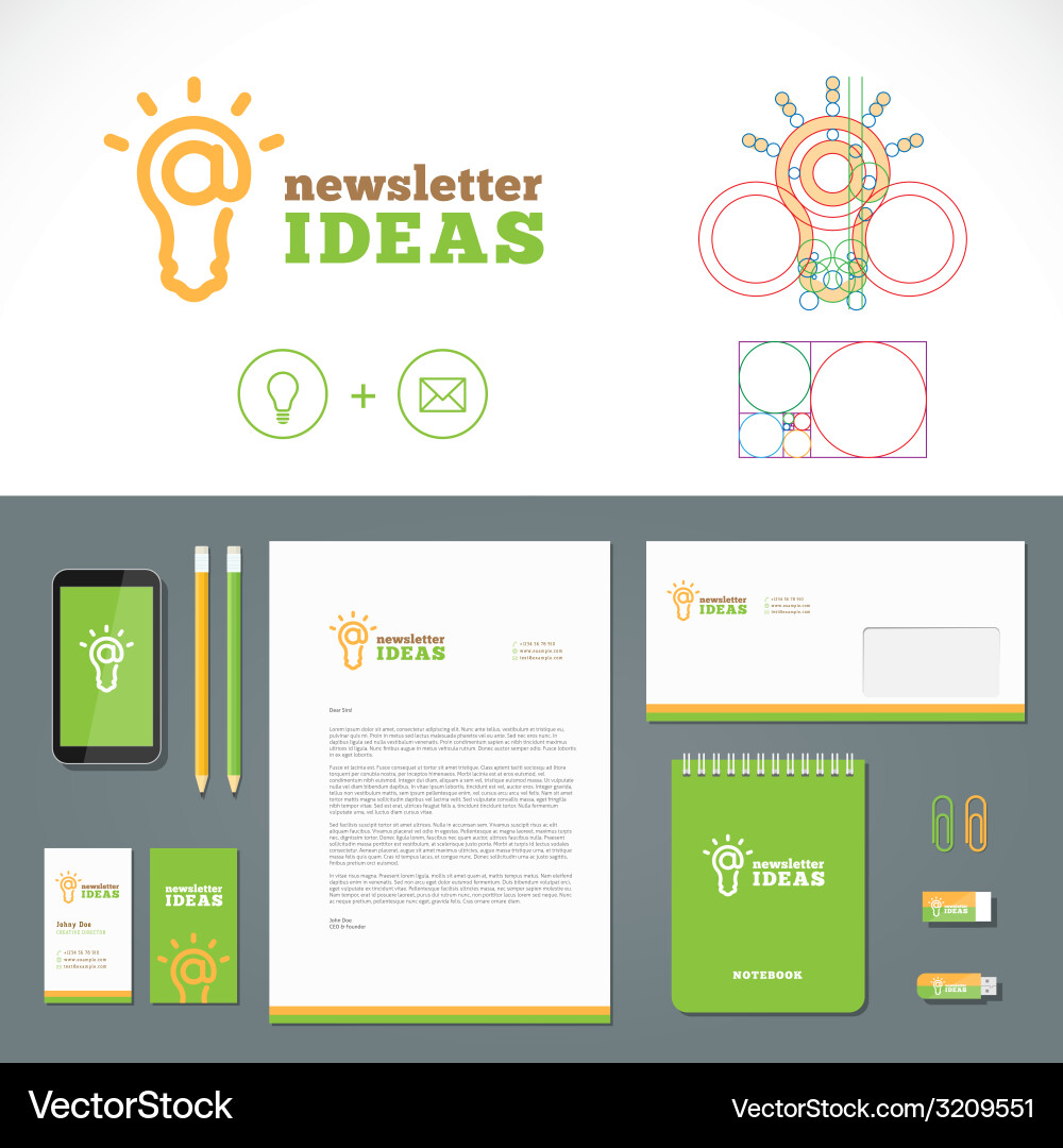 Newsletter ideas logo and identity template Vector Image