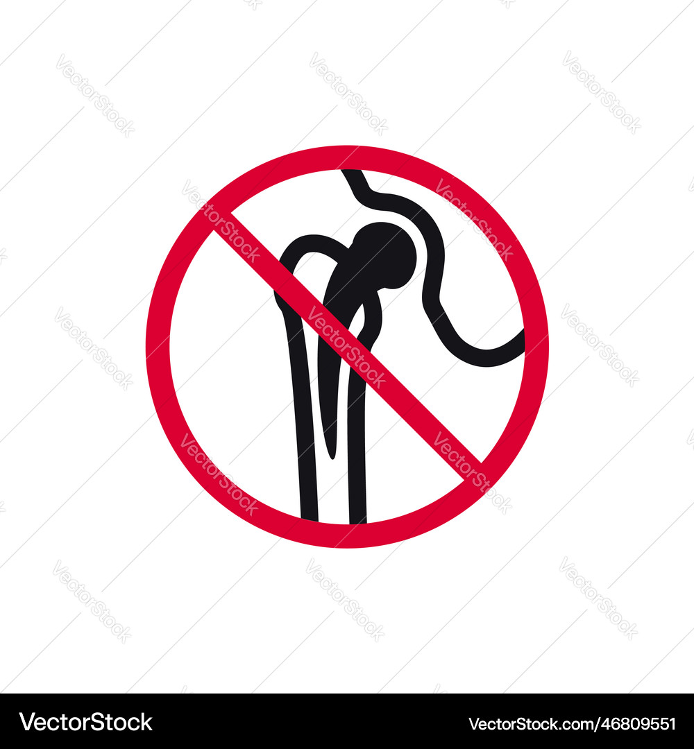 No metallic implants prohibited sign forbidden Vector Image