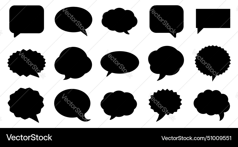 Speech bubbles set cloud Royalty Free Vector Image