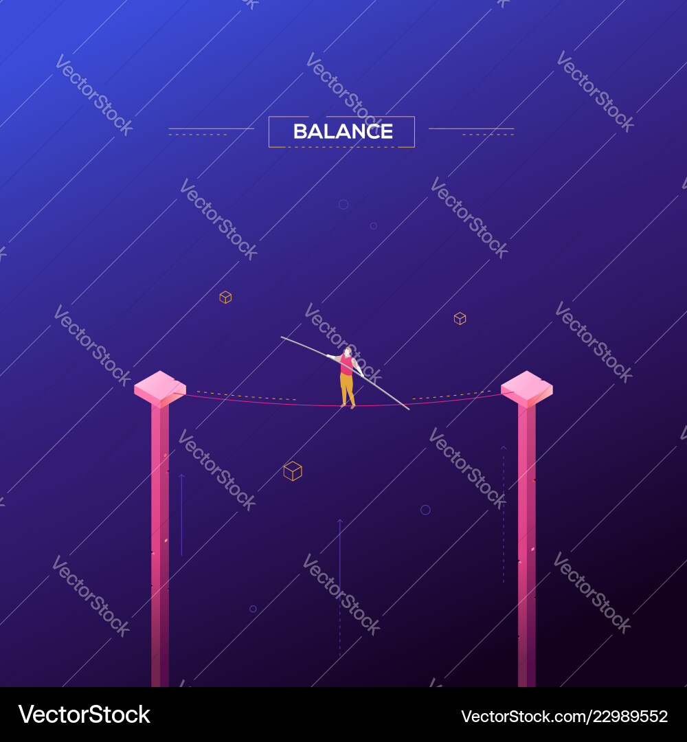 Balance concept - modern isometric web Royalty Free Vector