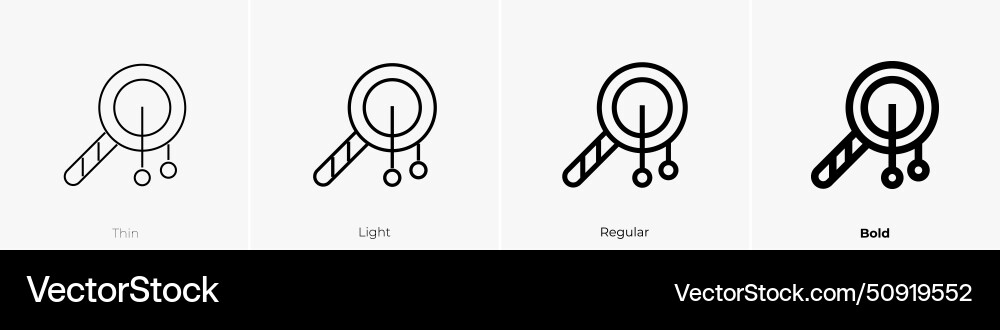 Bolang gu icon thin light regular and bold style Vector Image