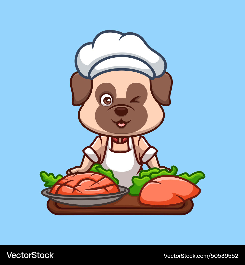 Chef pub dog cartoon Royalty Free Vector Image