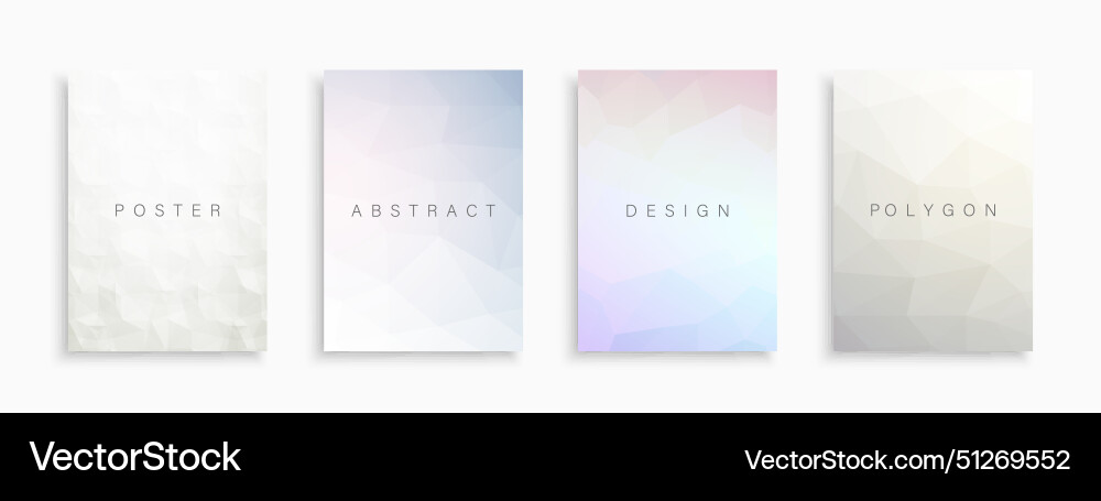 Collection of bright polygonal templates Vector Image