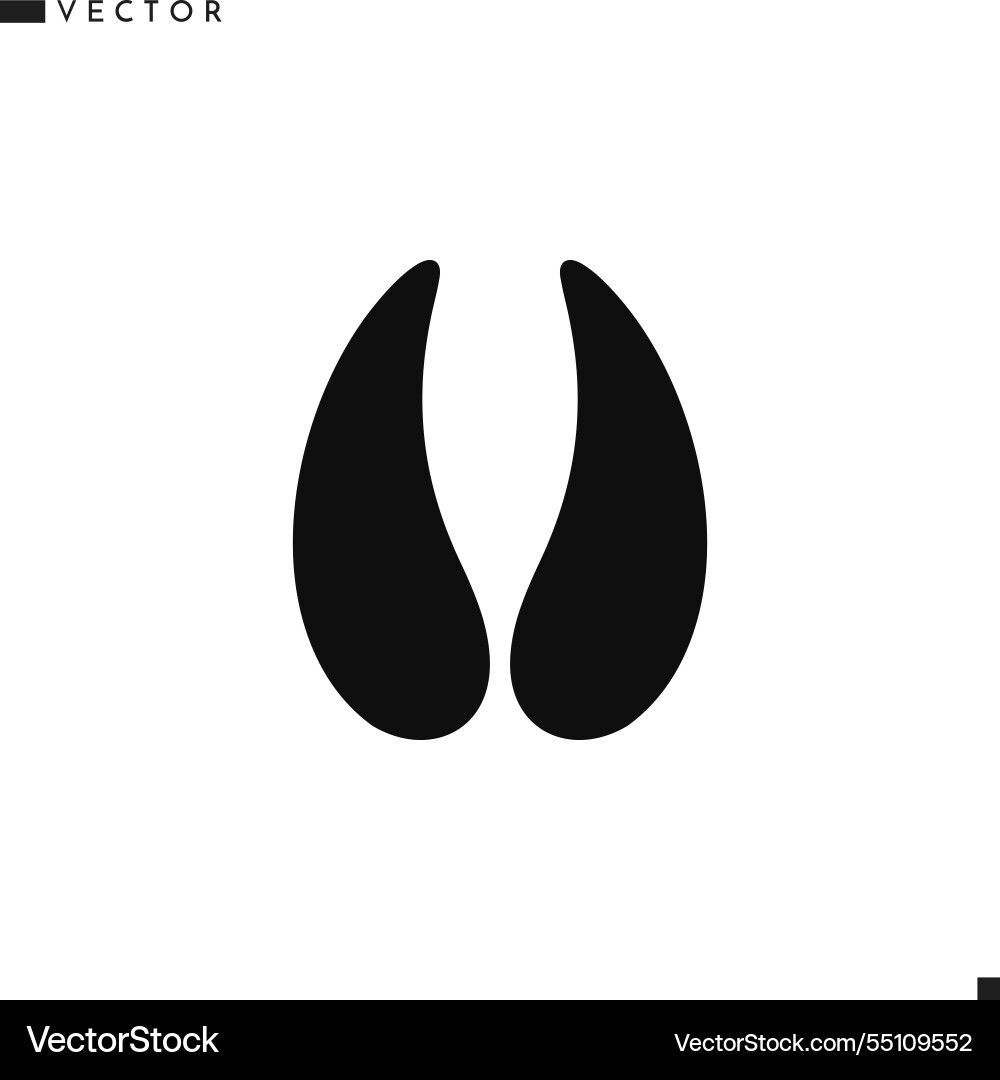 Goat paw print silhouette Royalty Free Vector Image