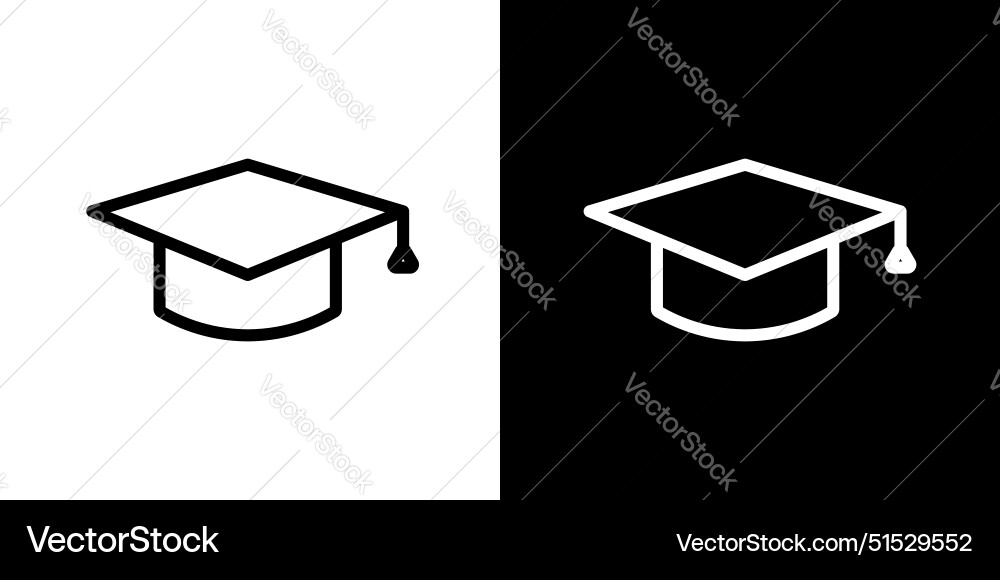 Graduation cap icon set academic hat symbol Vector Image