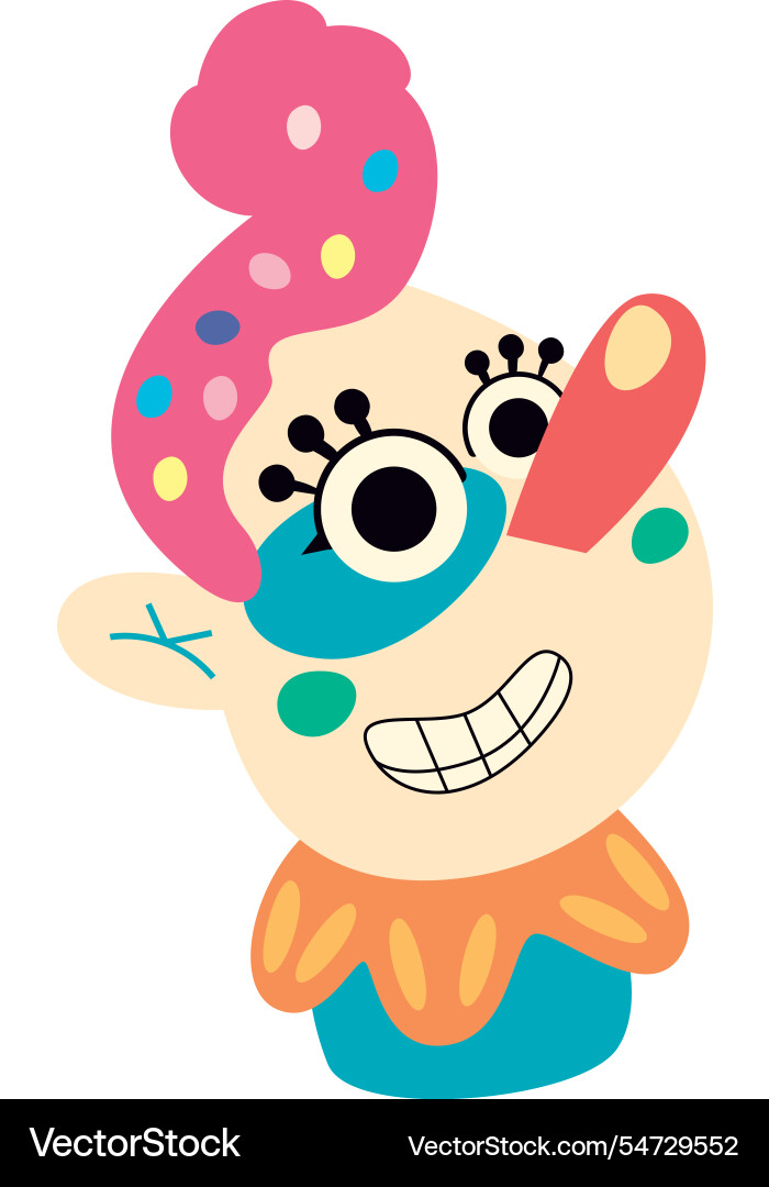 Happy clown head funny Royalty Free Vector Image