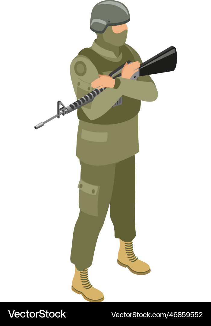 Isometric soldier Royalty Free Vector Image - VectorStock
