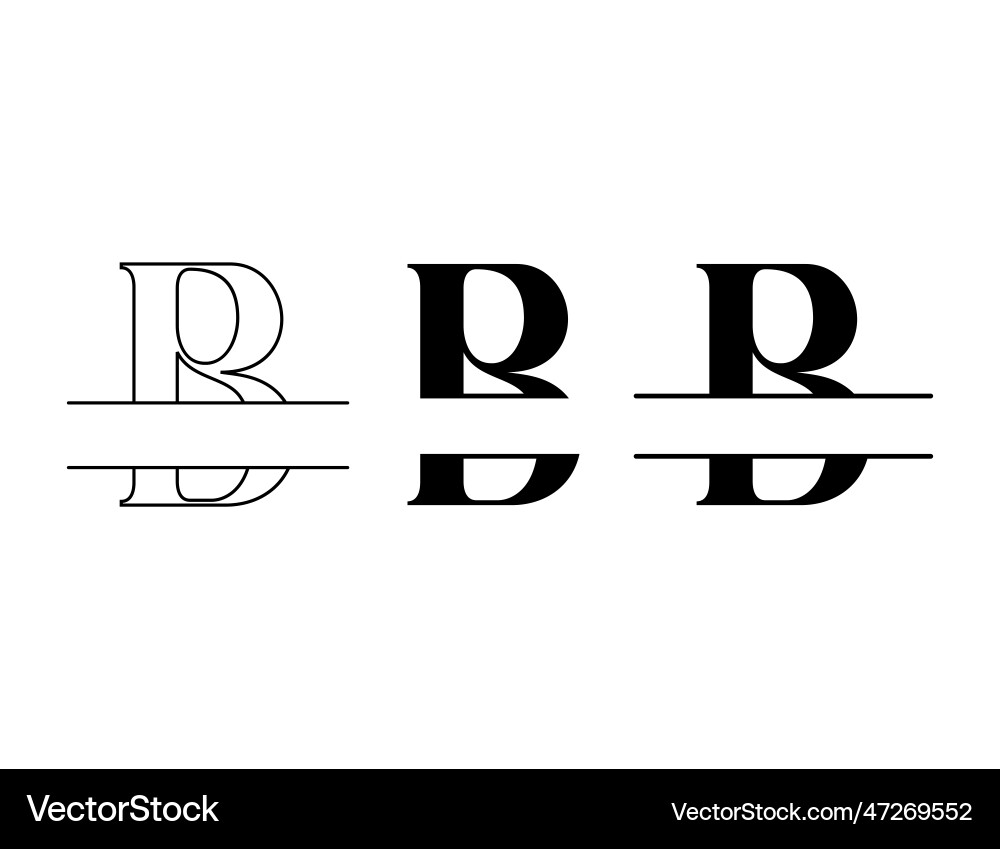 Letter b split logo design for name template Vector Image