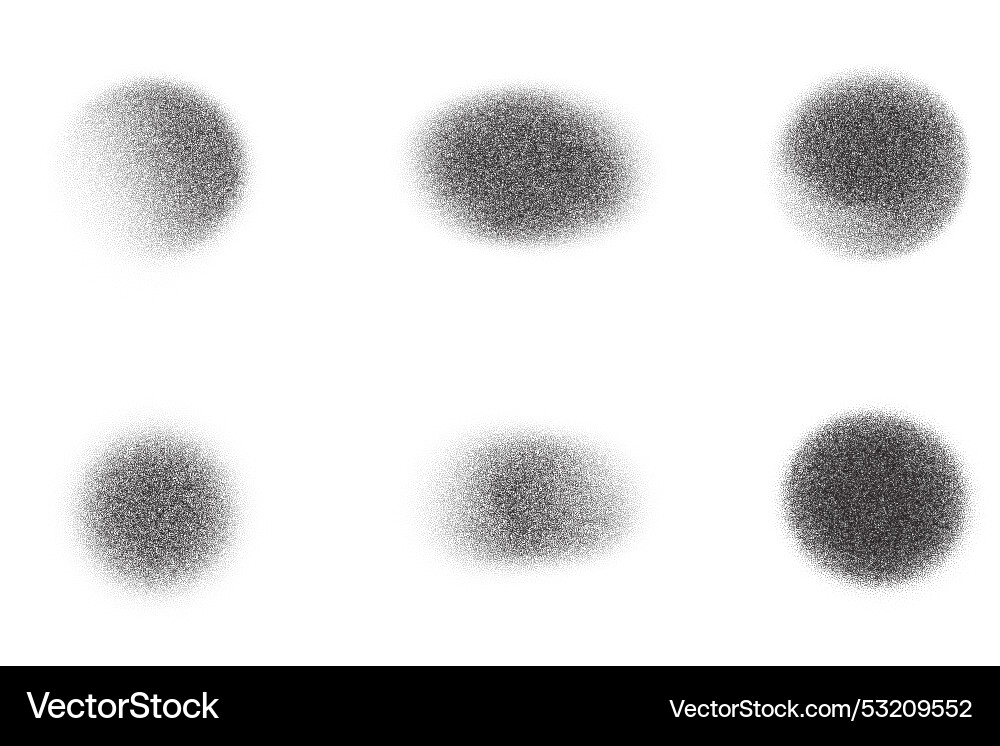 Noisy gradient shapes grainy dotted spray paint Vector Image