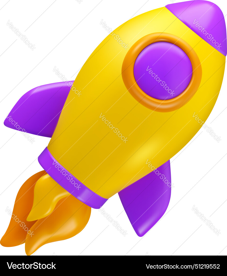 Rocket 3d icon Royalty Free Vector Image - VectorStock