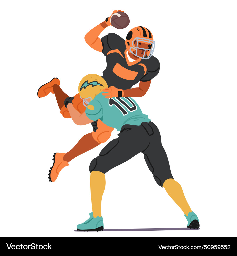 Rugby players characters engage in intense Vector Image