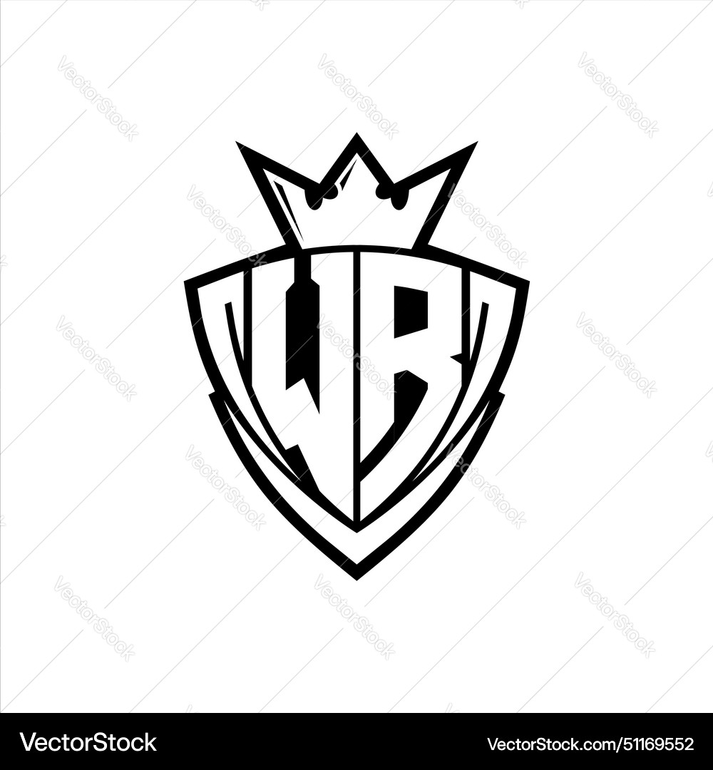 Wr letter logo with sharp triangle shield shape Vector Image
