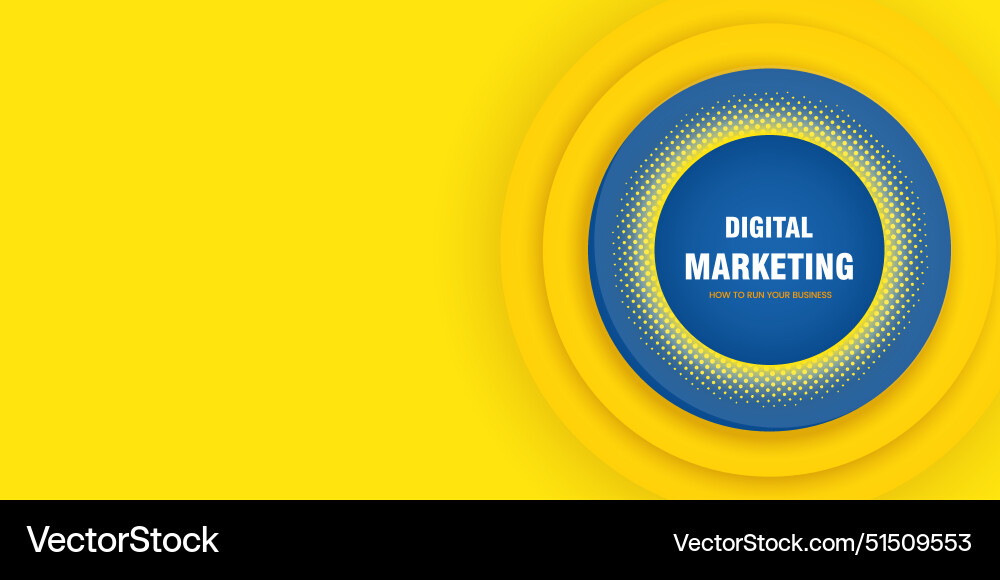 A bright yellow blue poster design stands out Vector Image