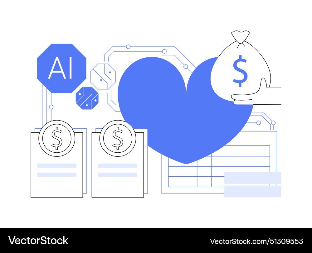 Ai-enhanced donor engagement abstract concept Vector Image
