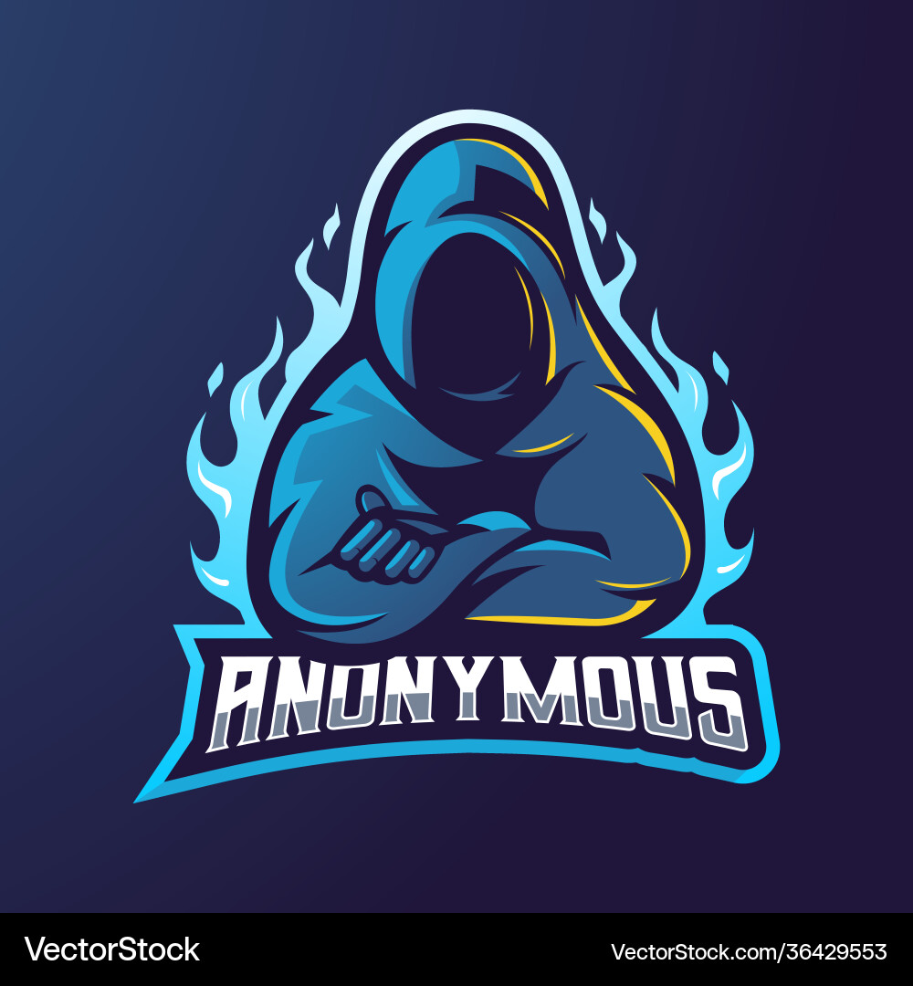 Anonymous mascot logo design Royalty Free Vector Image
