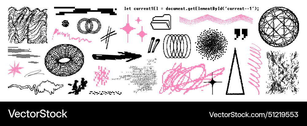 Bitmap geometric abstract shape and texture asset Vector Image