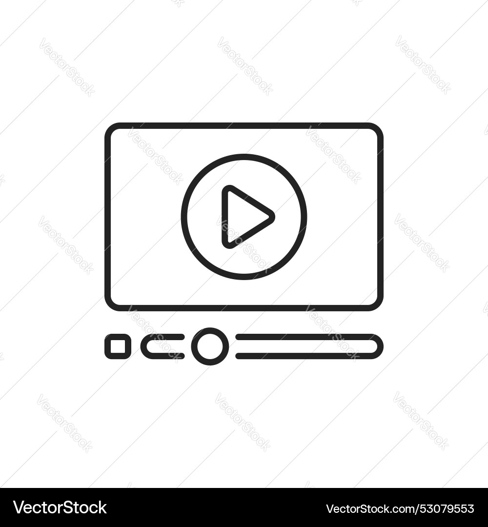 Black thin line player like video streaming Vector Image