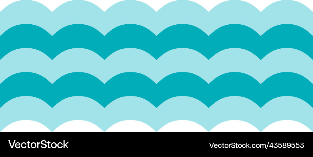 Blue sea surface stylized wave shape pattern Vector Image