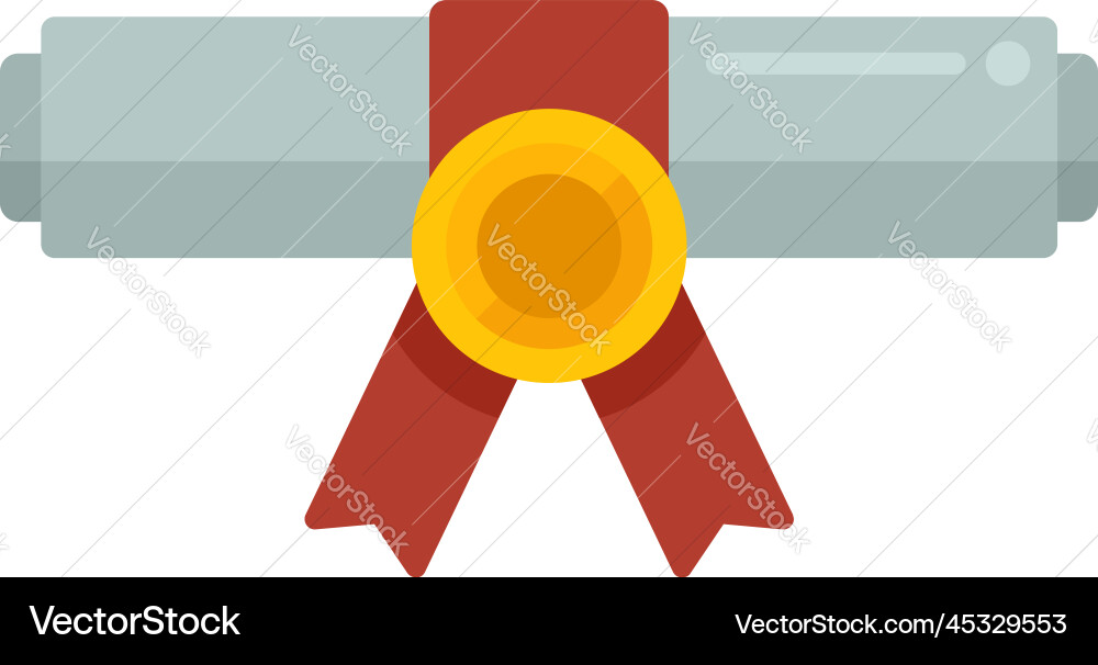 College diploma icon flat campus Royalty Free Vector Image