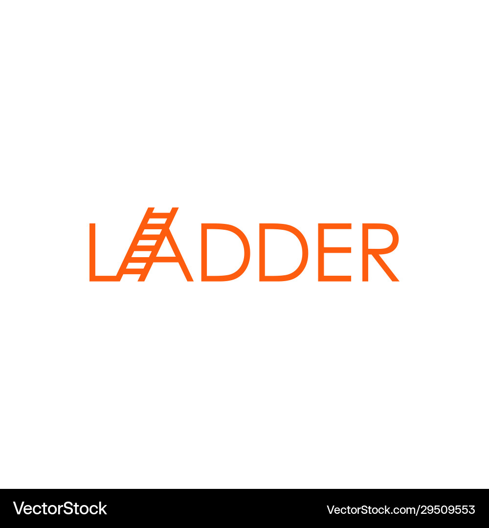 Creative letter typography ladder logo Royalty Free Vector