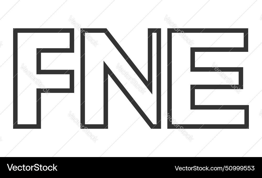 Fne logo design template with strong and modern Vector Image