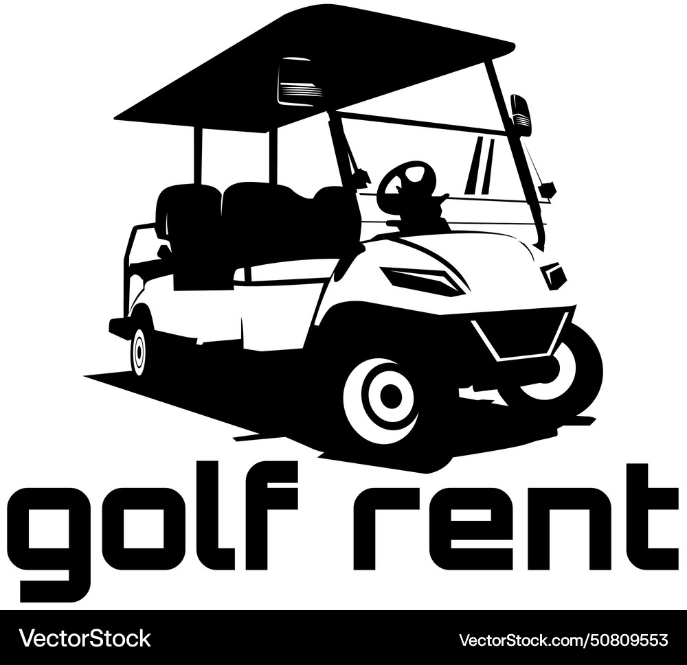 Golf cart logo concept black Royalty Free Vector Image