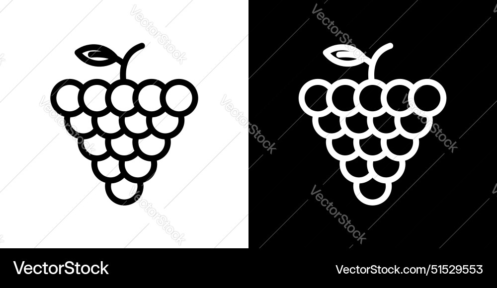Grape icon set grapevine fruit plant symbol Vector Image