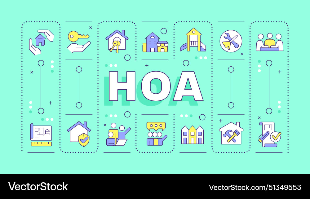 Hoa turquoise word concept Royalty Free Vector Image