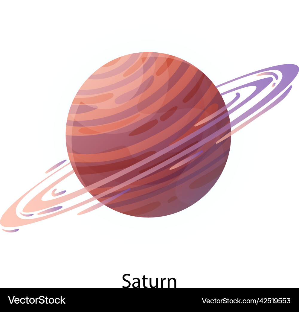 Saturn space planet composition Royalty Free Vector Image