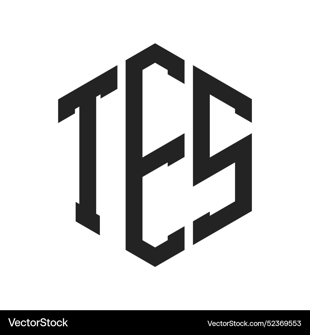 Tes logo design initial letter monogram Royalty Free Vector