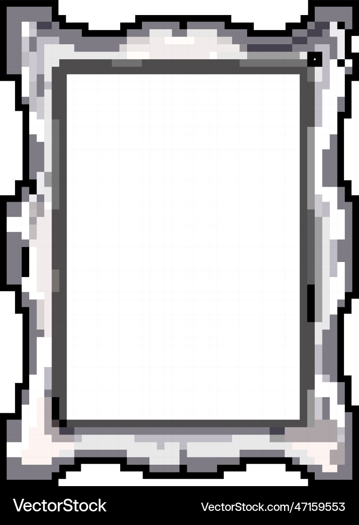 Vintage photo frame game pixel art Royalty Free Vector Image