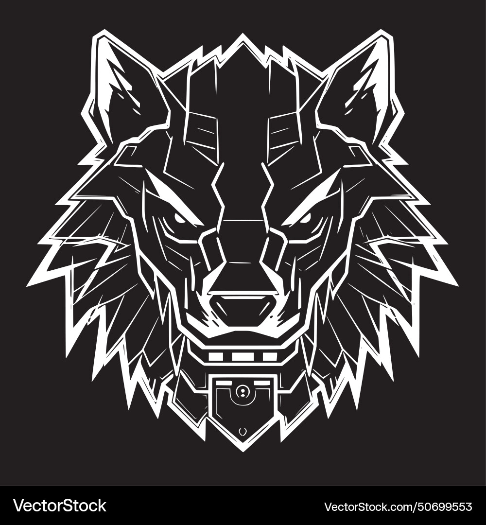 Wolf - minimalist and flat logo Royalty Free Vector Image