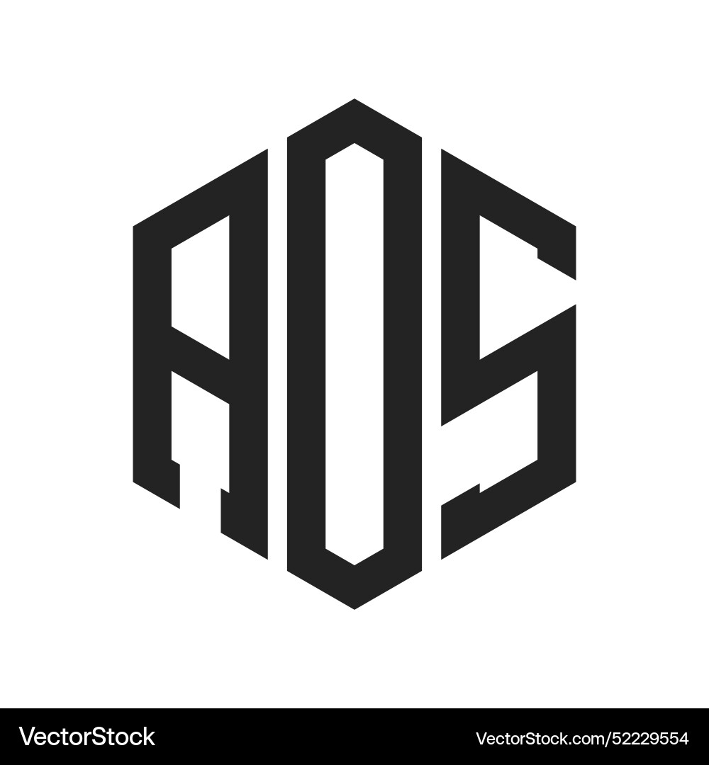 Aos logo design initial letter monogram Royalty Free Vector