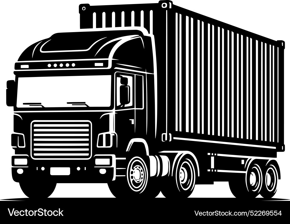 Argo container truck silhouette flat isolated Vector Image