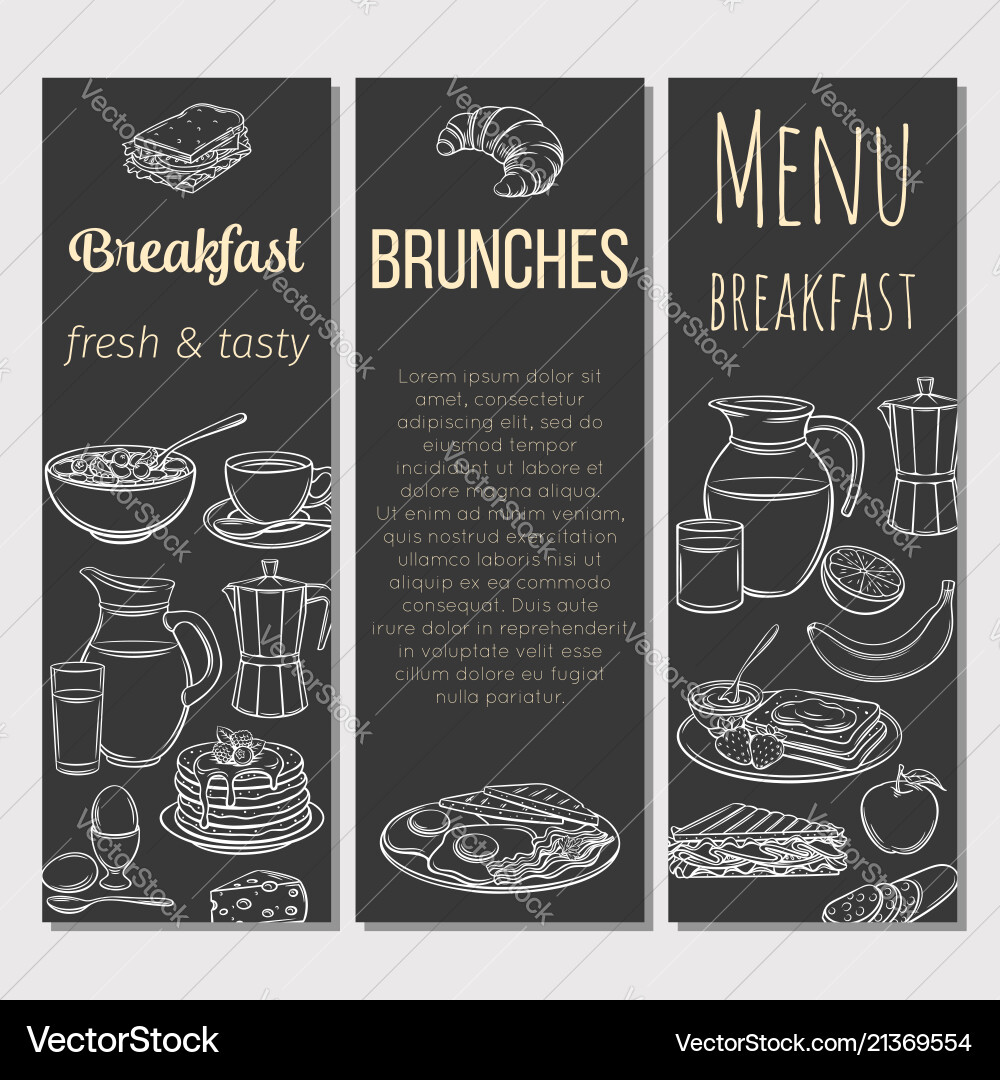 Breakfast template banner Royalty Free Vector Image