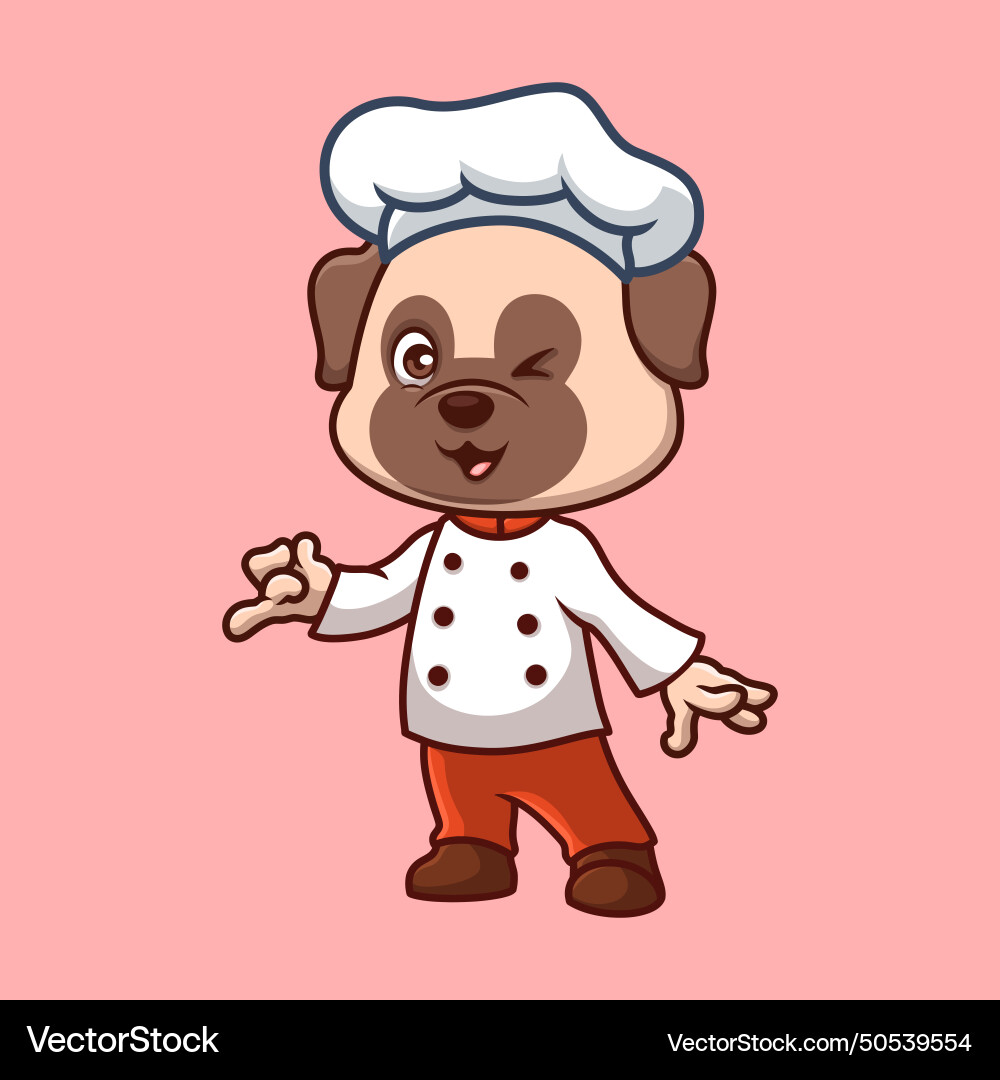 Chef pub dog cartoon Royalty Free Vector Image