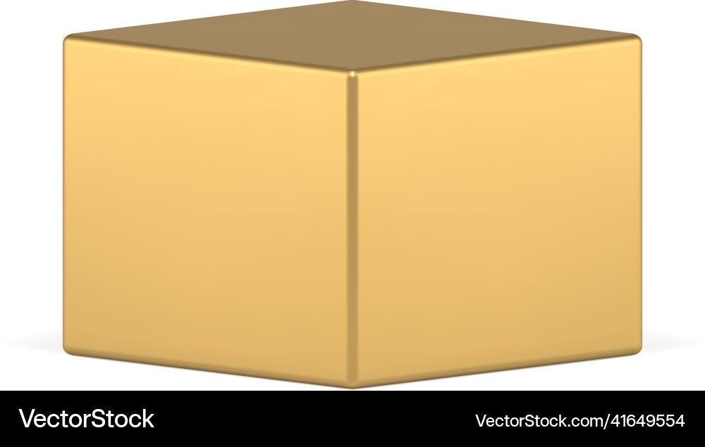 Expensive metallic golden square box 3d template Vector Image