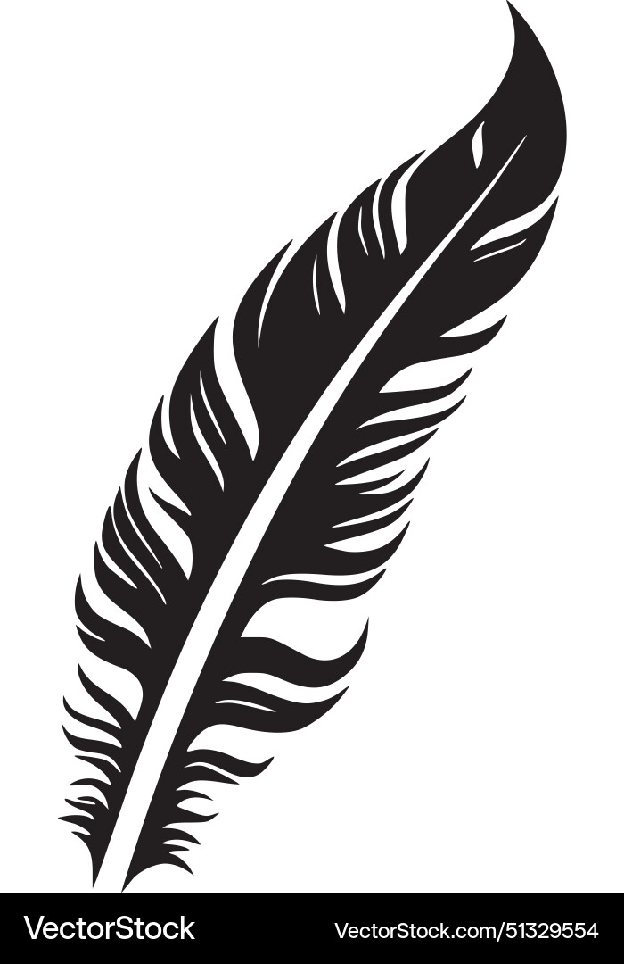 Feather - black and white isolated icon Royalty Free Vector
