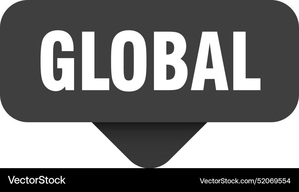 Global sticker sign on transparent Royalty Free Vector Image
